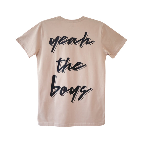 YEAH THE BOYS V2 MENS SMALL PRINT TEE BEIGE – LITTLE THRILLS